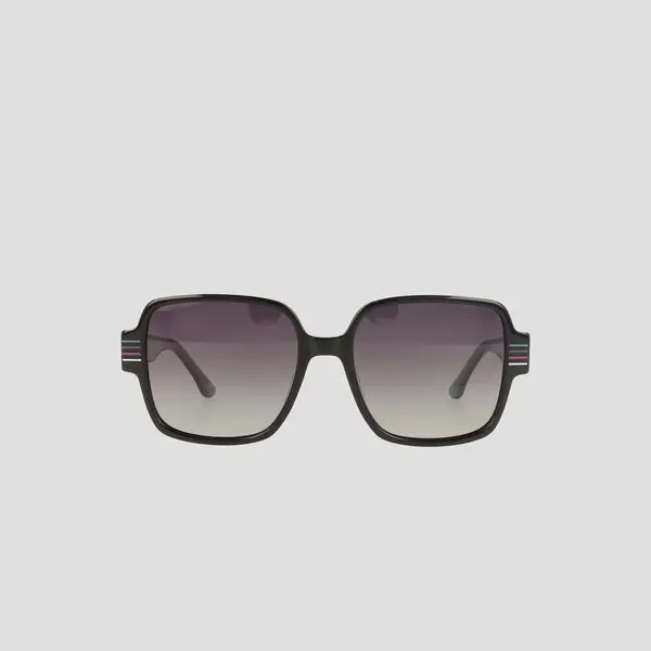 Champion Polarized Square Frame Sunglasses - Black