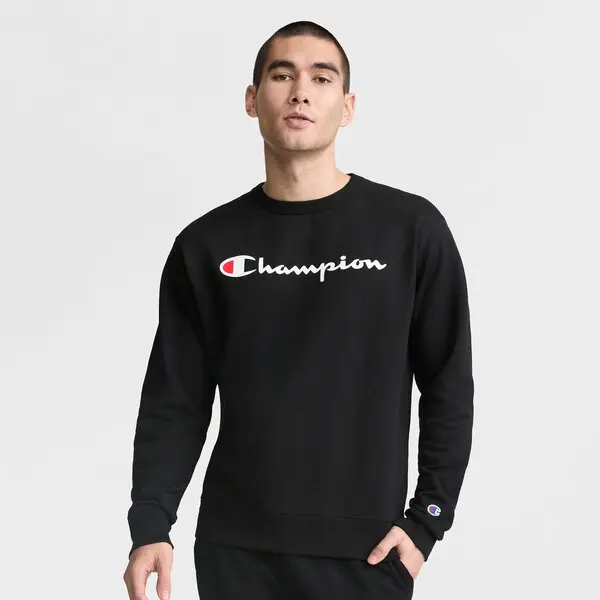 Champion Script Logo Crewneck Sweatshirt - Black