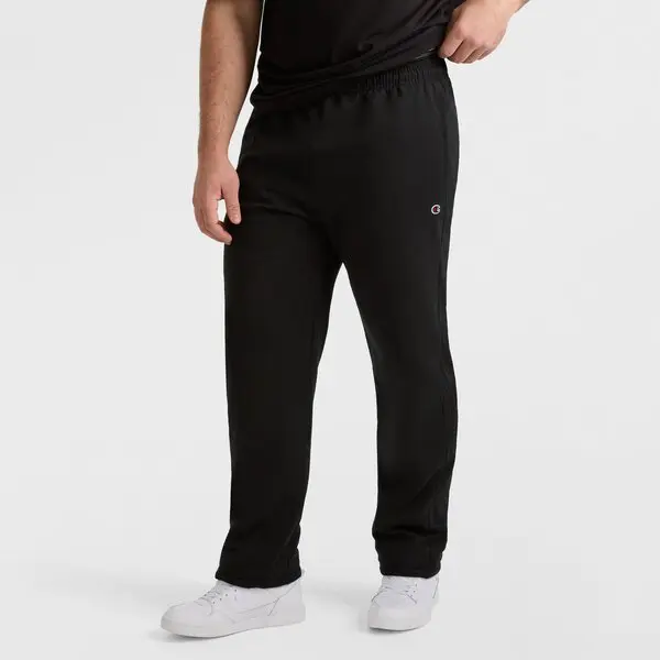 Champion Powerblend Sweatpants, Open Hem, C Logo Big & Tall - Black