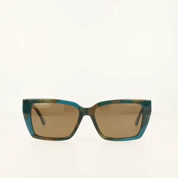 Champion Polarized Slim Rectangle Sunglasses - Teal Feathered