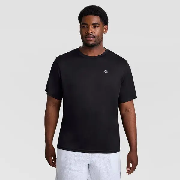 Champion Sport T-shirt, Reflective C Logo Big & Tall - Black