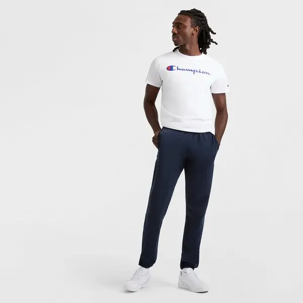 Champion Lightweight Lounge Pants, Cinched Hem, C Logo - Navy