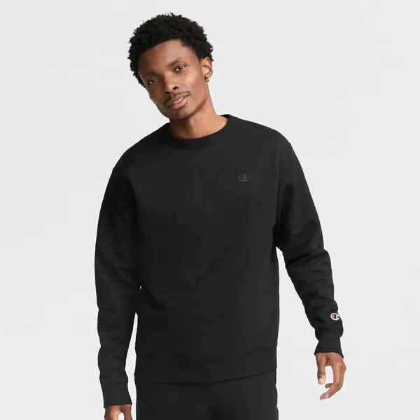 Champion Powerblend Crewneck Sweatshirt With C Logo - Black