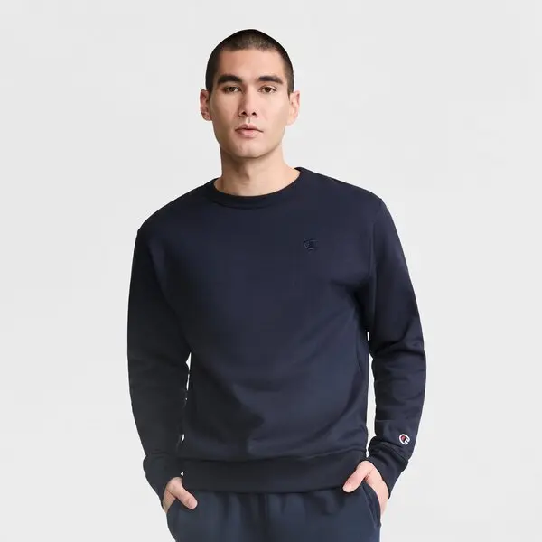 Champion Powerblend Crewneck Sweatshirt With C Logo - Deep Navy