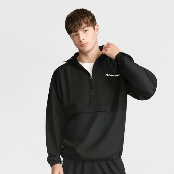 Champion Stadium Packable Script Logo Jacket - Black