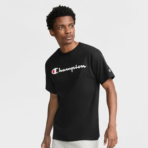 Champion Classic Graphic T-shirt, Script Logo - Black