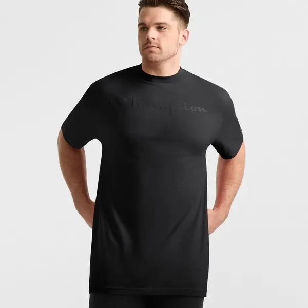 Champion Classic Graphic T-shirt, Tonal Script Logo Big & Tall - Black