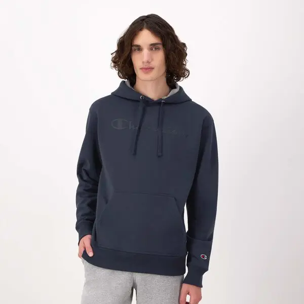 Champion Large Tonal Script Hoodie - Deep Navy