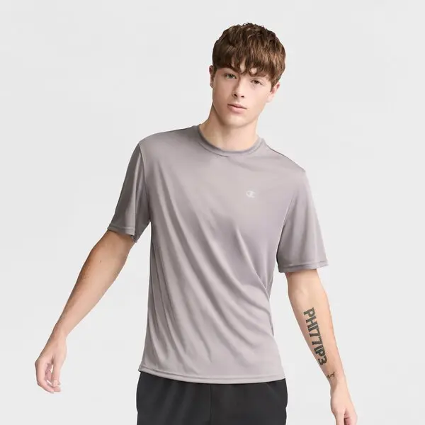 Champion Sport T-shirt, Reflective C Logo - Stone Gray
