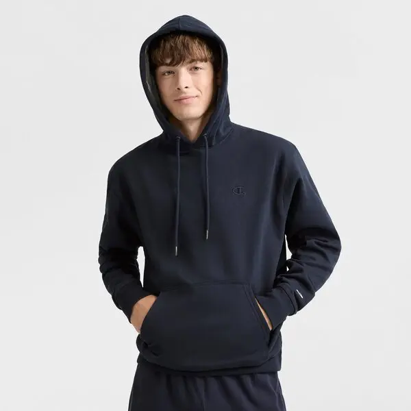 Champion Powerblend C Logo Hoodie - Deep Navy