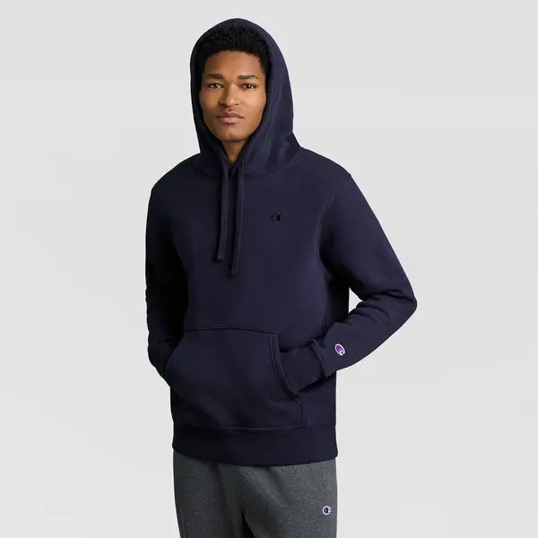 Champion Powerblend C Logo Hoodie - Deep Navy