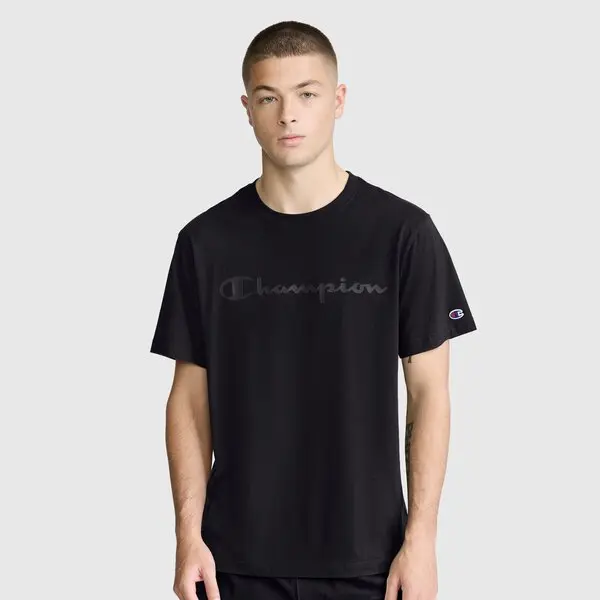 Champion Classic Graphic T-shirt, Tonal Script Logo - Black