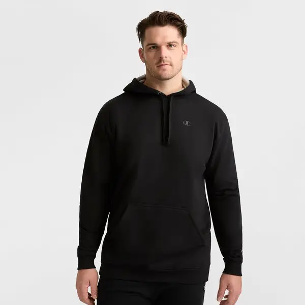 Champion Powerblend C Logo Big & Tall Hoodie - Black