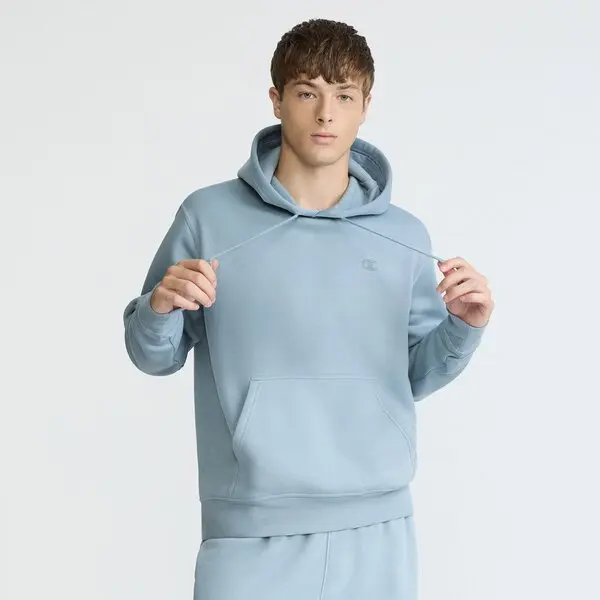 Champion Powerblend C Logo Hoodie - Cloudy Blue