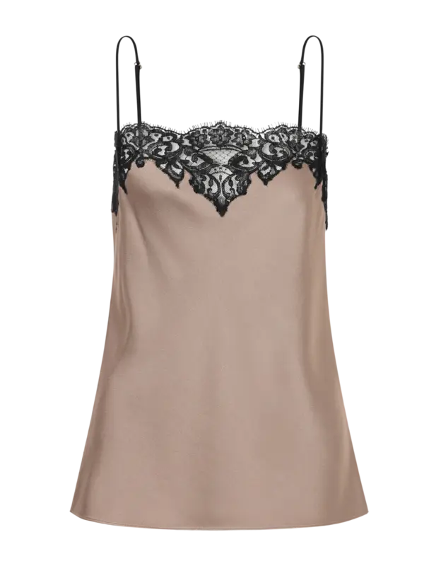Stella McCartney Lace-trimmed Satin Camisole - Brown