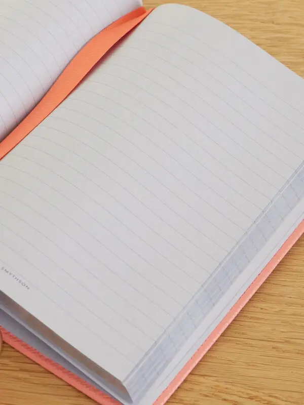 Smythson Chelsea Pear Printed Textured-leather Notebook - Pink