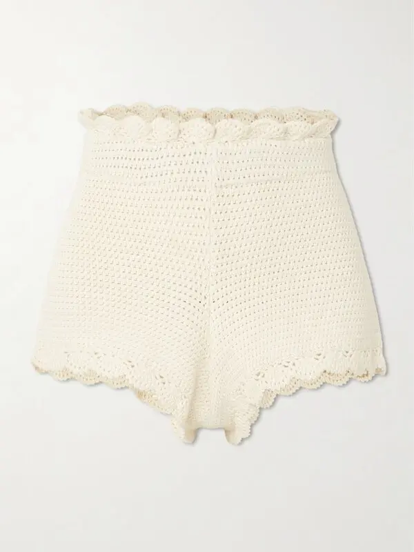 Posse Dylan Crocheted Shorts - Neutrals