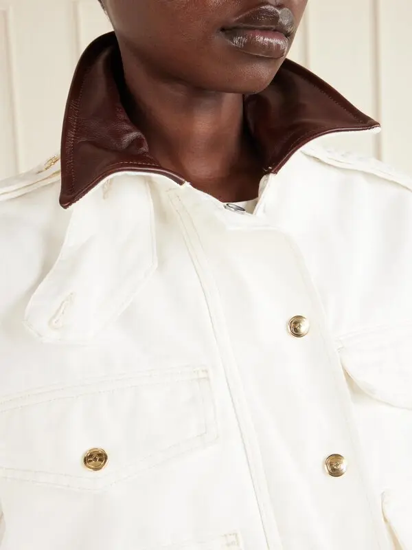 RÙADH Henderson Leather-trimmed Cotton-canvas Jacket