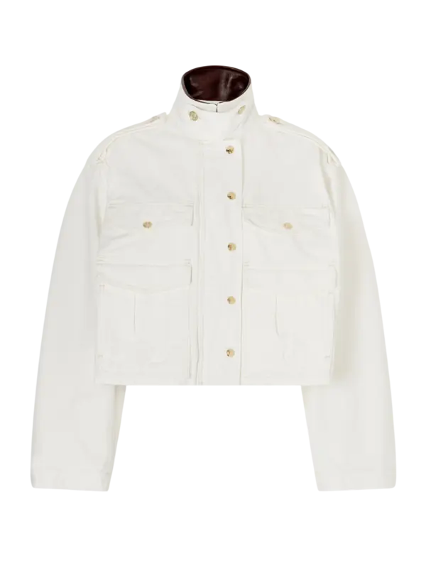 RÙADH Henderson Leather-trimmed Cotton-canvas Jacket - White