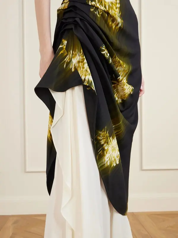 Proenza Schouler Antonella Tiered Printed Maxi Dress - Black