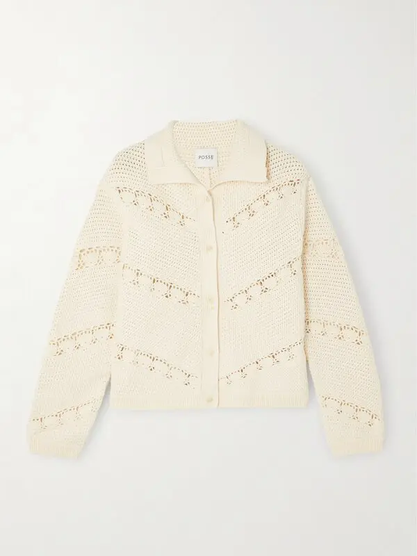 Posse Dylan Crocheted Cardigan - Neutrals