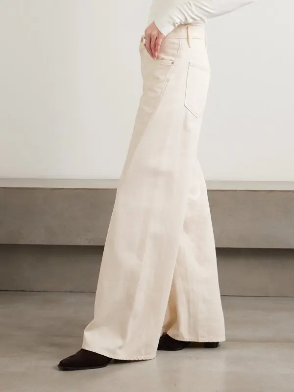 MOTHER The Lemon Twist High-rise Wide-leg Jeans - Neutrals