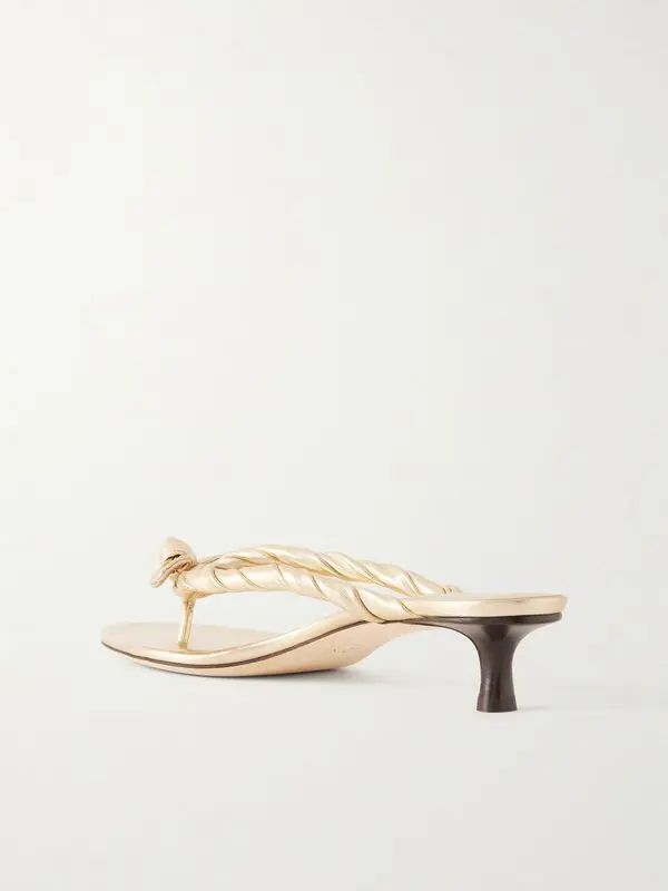 JIMMY CHOO Liss 35 Metallic-leather Sandals - Gold