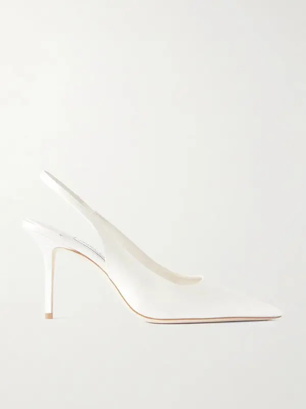JIMMY CHOO Love 85 Satin Slingback Pumps - Neutrals