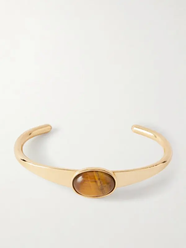 JENNIFER BEHR Elaine Gold-plated Tiger's Eye Cuff - Brown