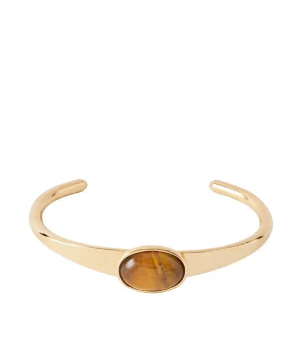JENNIFER BEHR Elaine Gold-plated Tiger's Eye Cuff - Brown