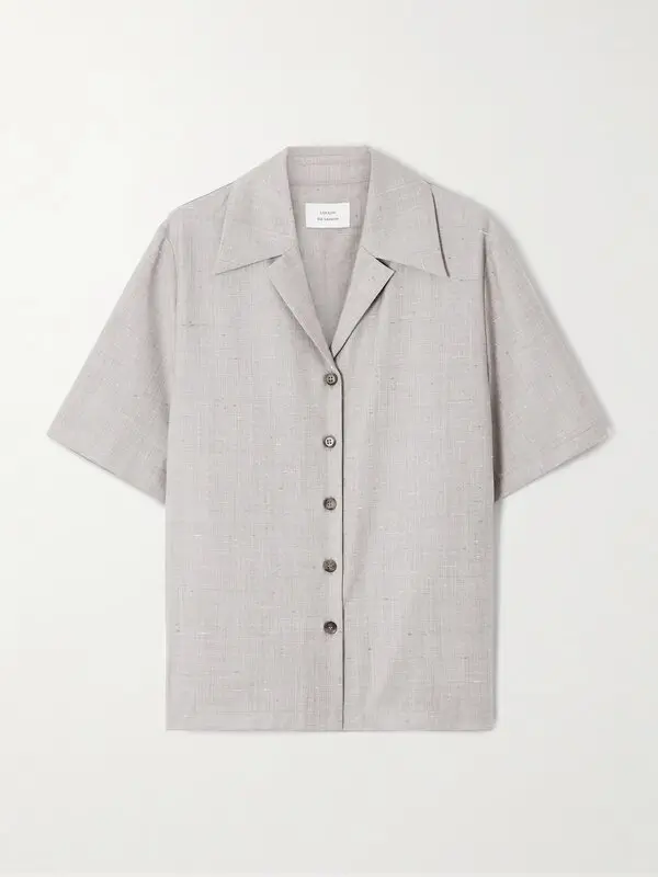 Loulou De Saison Boa Wool And Silk-blend Shirt - Neutrals