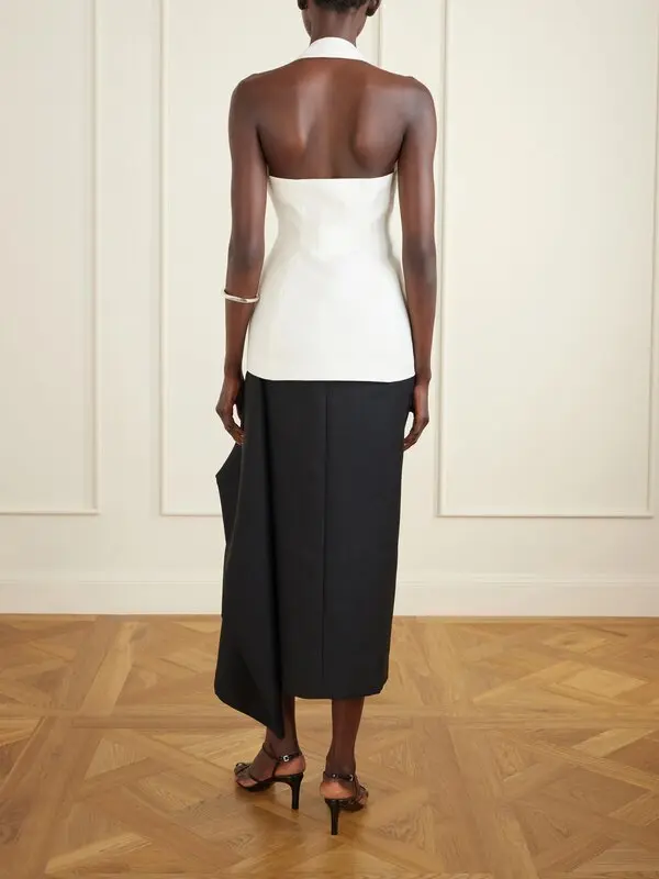 HEIRLOME Lupita Halterneck Wool And Silk-blend Top - White