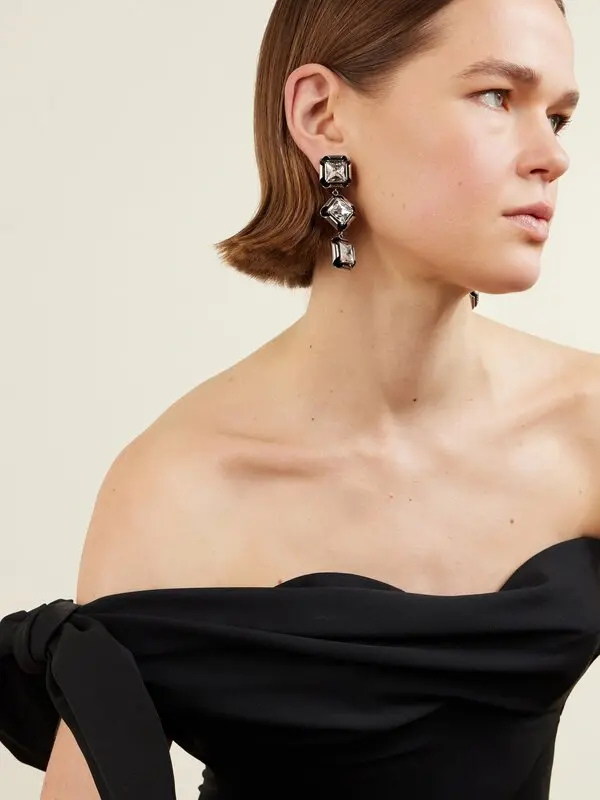 Givenchy Crystal Drop Earrings - Silver