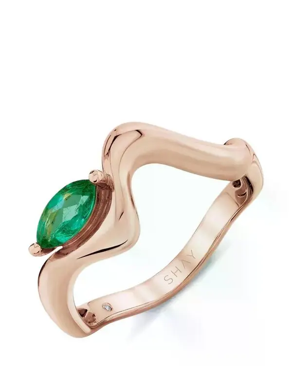 Shay Emerald Wave Ring - Pink
