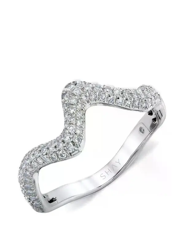 Shay Diamond Wave Ring - Silver