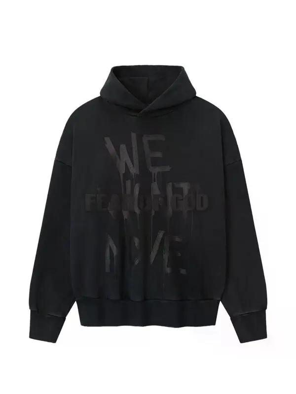 Fear Of God Logo-lettering Hoodie - Black