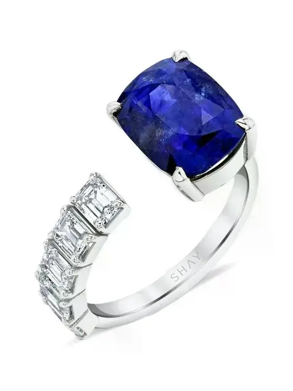 Shay Sapphire And Diamond Open Ring - Silver
