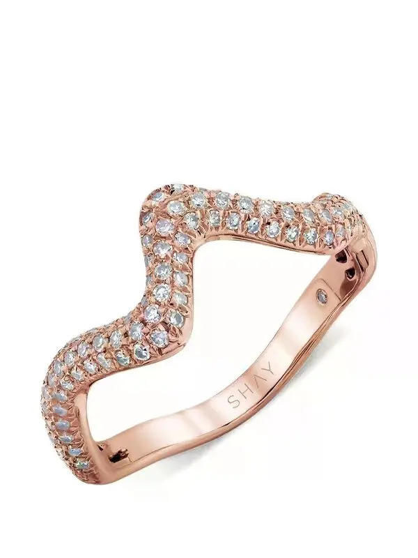 Shay Wave Diamond Ring - Pink