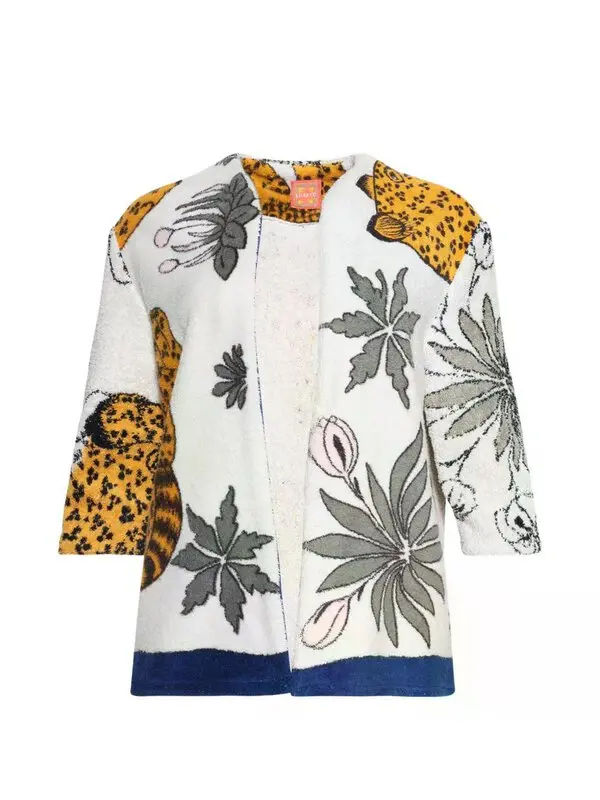 LILY EVE Floral Animal Print Jacket - White