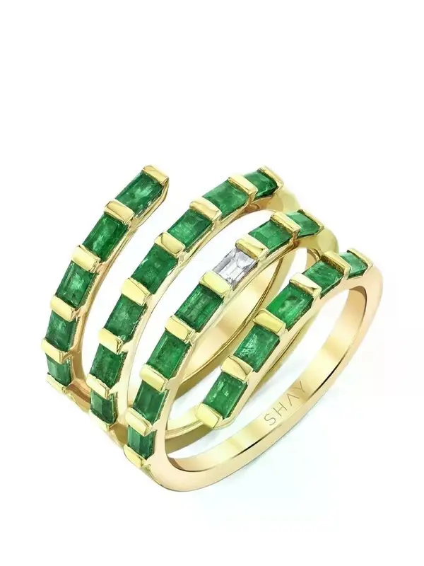 Shay Emerald And Diamond Ring - Gold