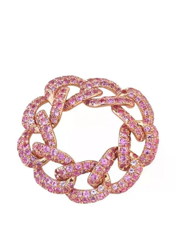 Shay Sapphire Link Ring - Pink