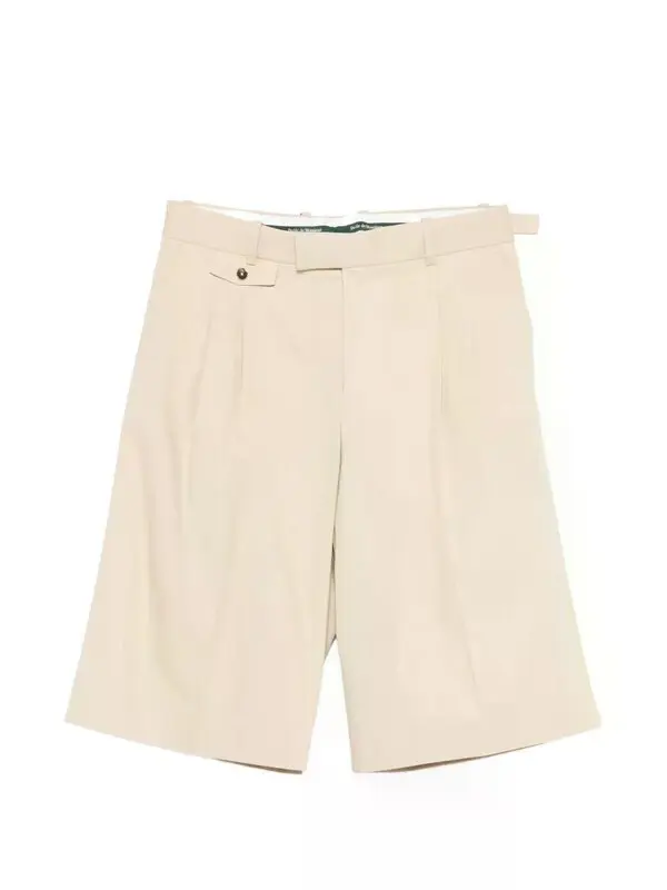 Drole De Monsieur Belt-loops Pleated Shorts - Neutrals