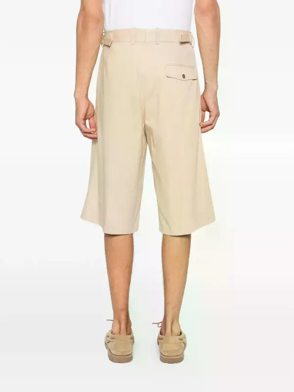 Drole De Monsieur Belt-loops Pleated Shorts - Neutrals