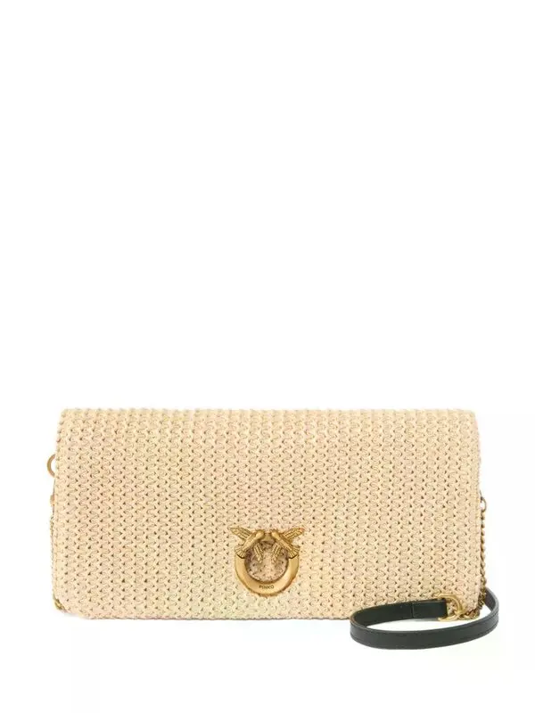 Pinko Woven-appliqué Crossbody Bag - Neutrals
