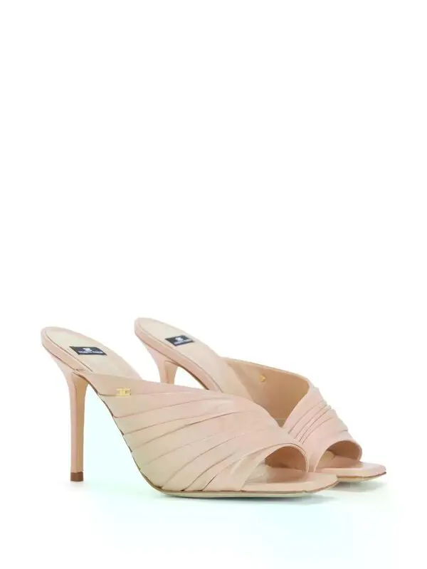 Elisabetta Franchi 95mm Leather Mules - Pink