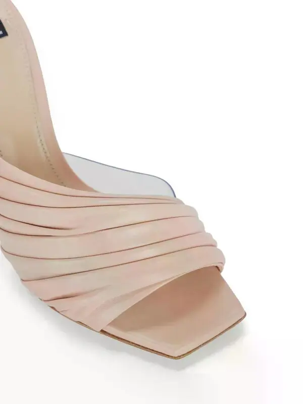 Elisabetta Franchi 95mm Leather Mules - Pink