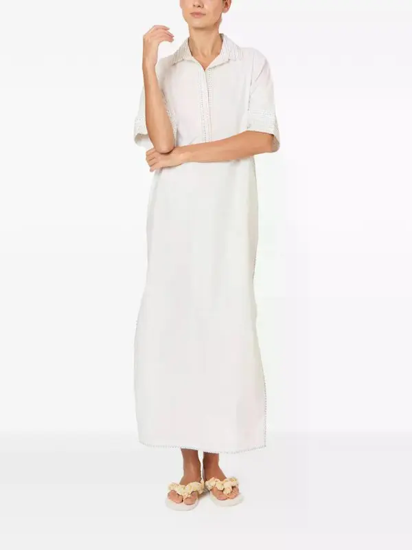 Rosie Assoulin Collared Embroidered Midi Dress