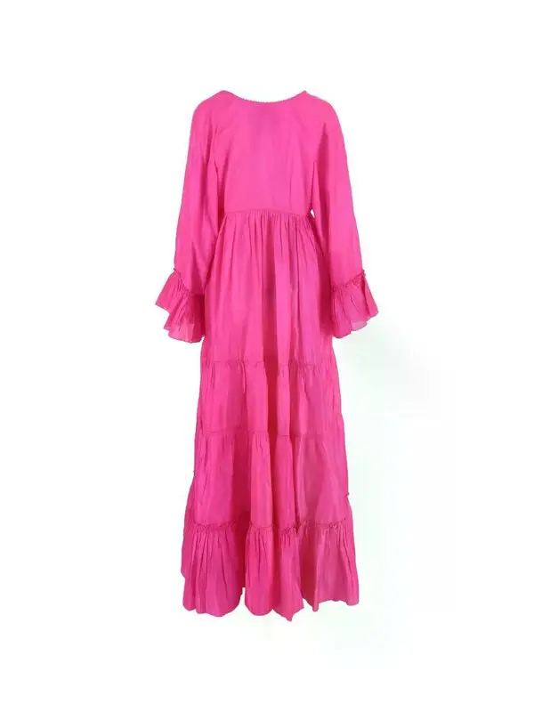 Pero Ruffled V-neck Silk Dress - Pink