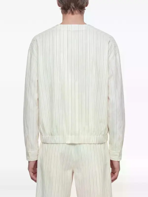 HED MAYNER Pinstriped V-neck Shirt