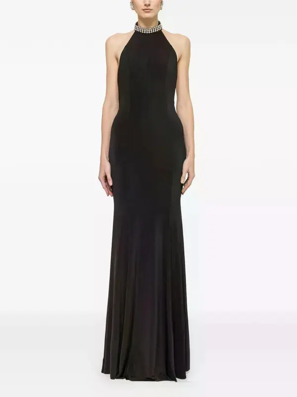 NISSA Backless Maxi Dress - Black